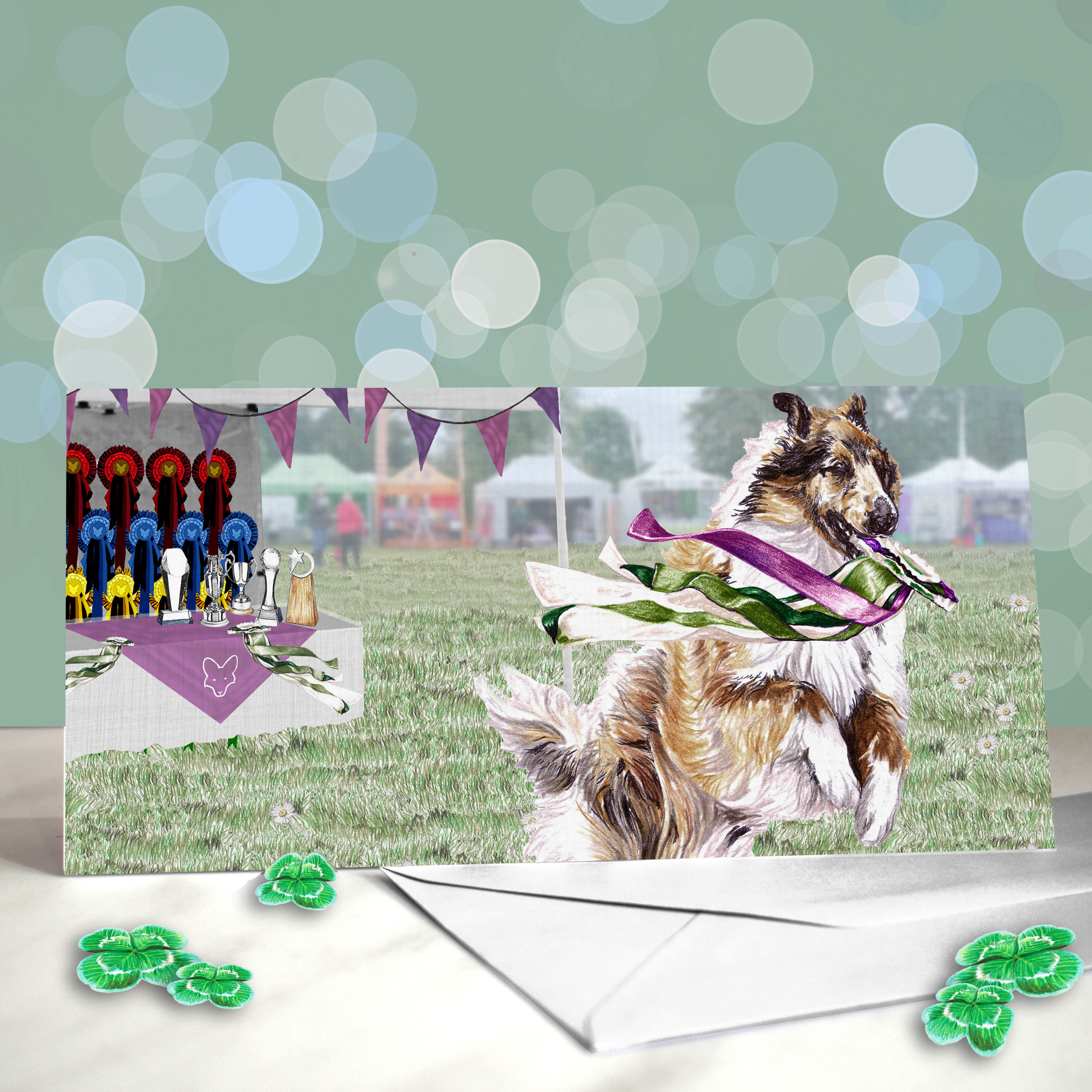 Rough Collie Greeting Card - Good Luck & Congratulations | Amber Marie ...