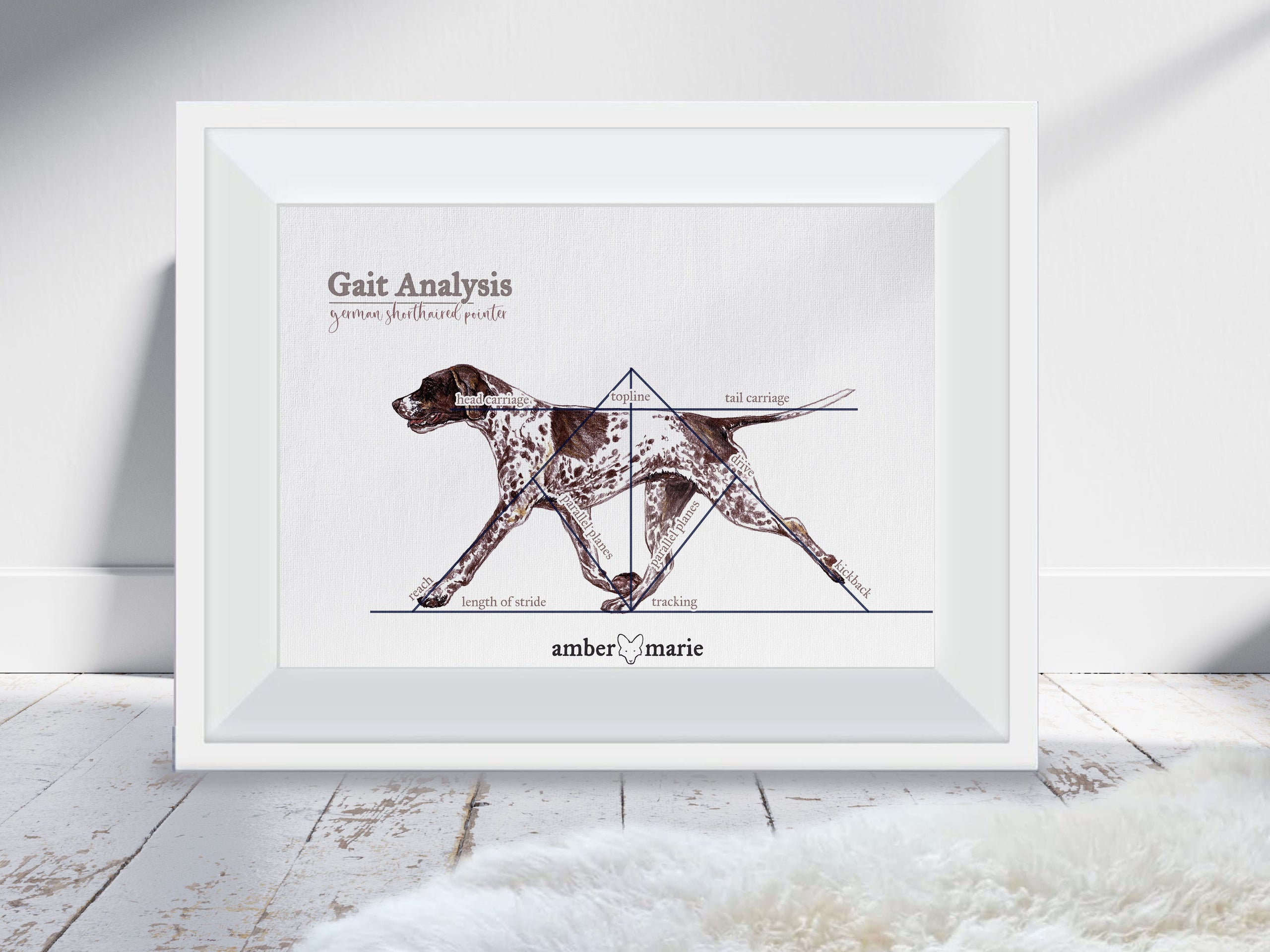German Shorthaired Pointer - breed standard - decorative print - dog ...